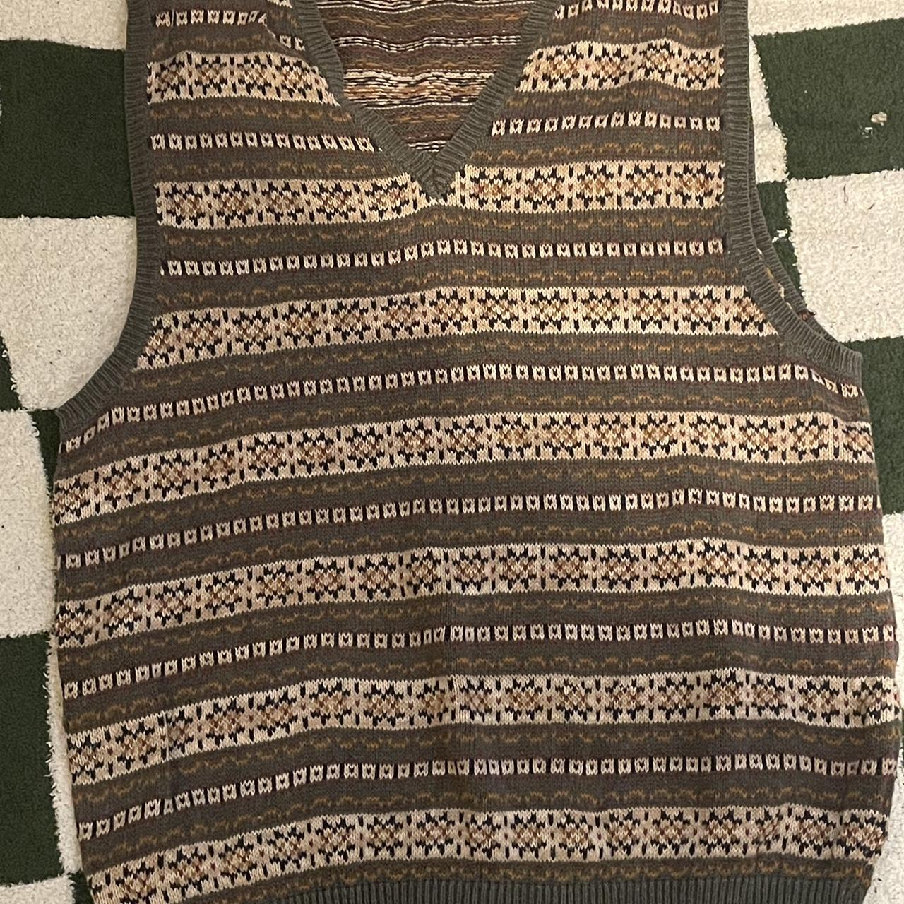 X-large, britches sweater vest, multi-colored and... - Depop