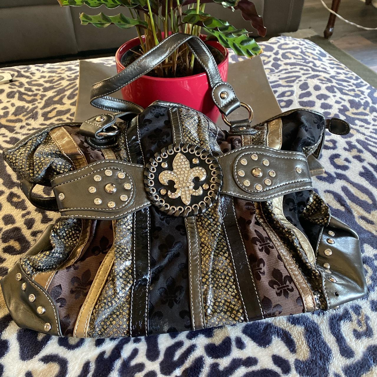 Beautiful, brown gold and black hand purse with... - Depop