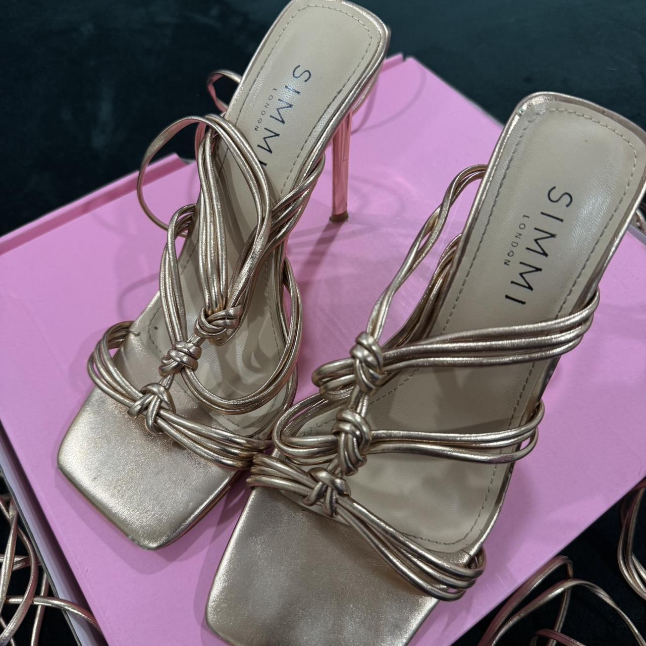 Gold Simmi London heels with a touch of glamour... | Depop