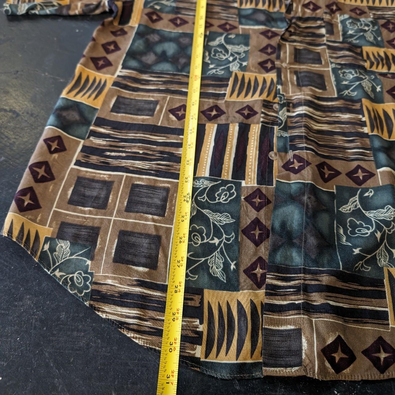 VTG-STYLE AOP PATTERN SHORT SLEEVE BUTTON UP SIZE... - Depop