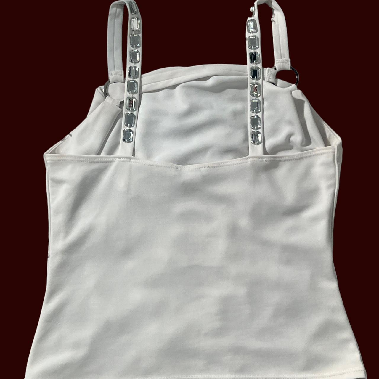 Cache Women's White and Silver Vest | Depop