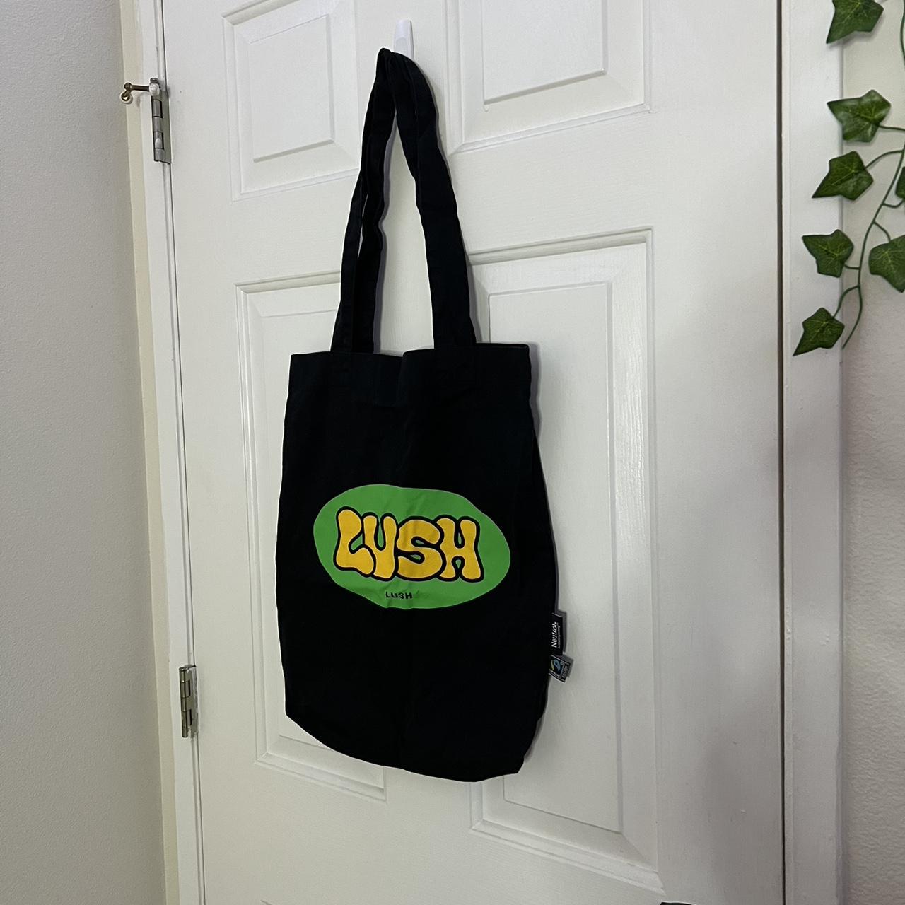 Black Lush Tote Bag Cotton, very good condition,... - Depop