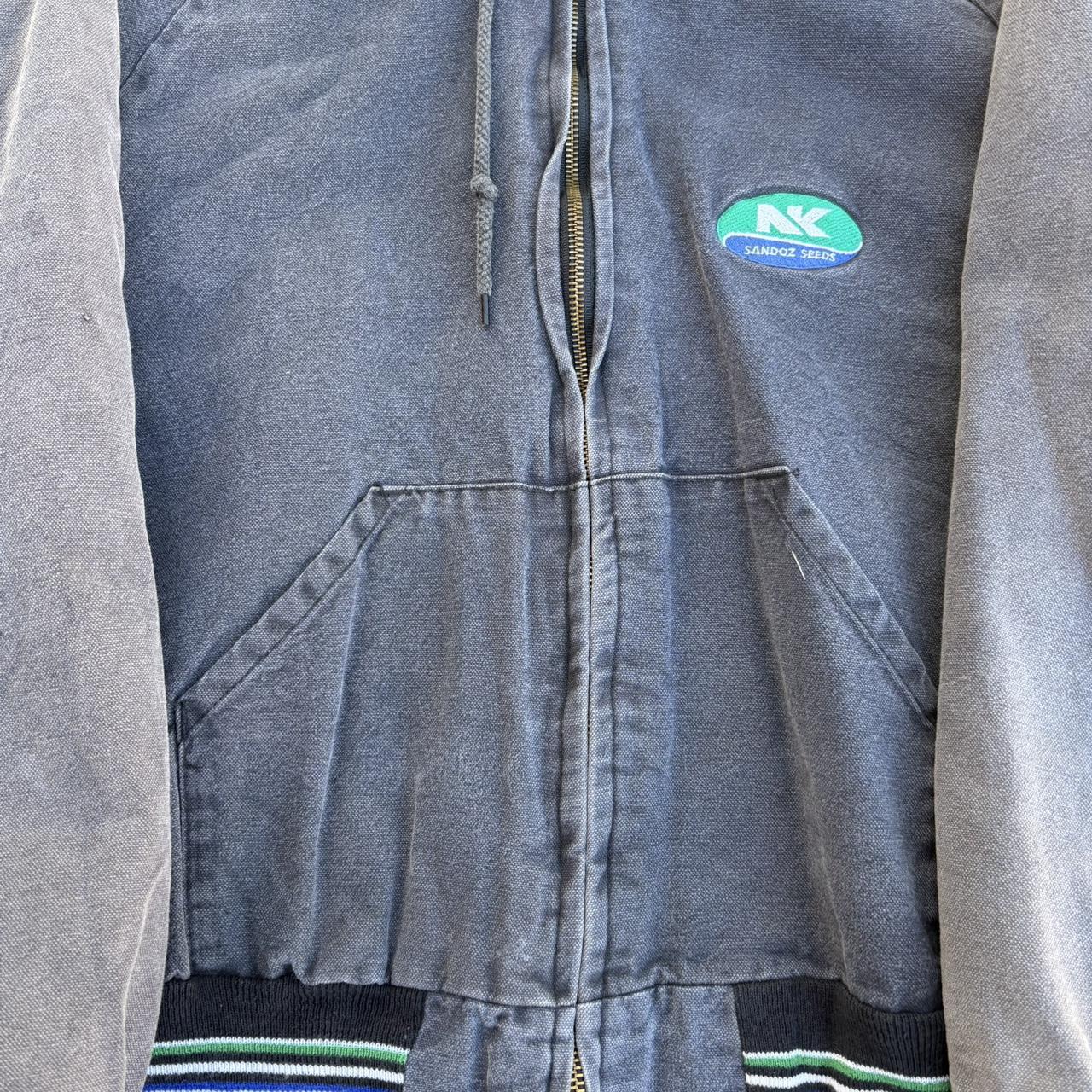 Crazy Faded Workwear Style Jacket -XL - Depop