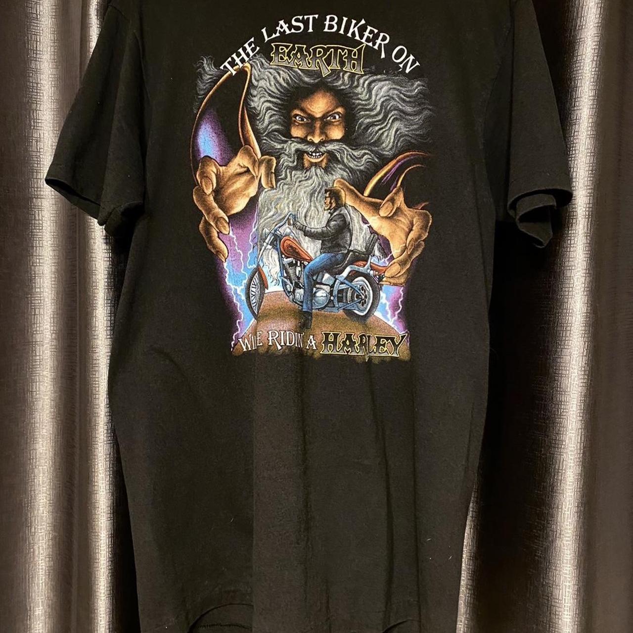 Vintage 1991 3D Emblem The wizard Harley Davidson... - Depop