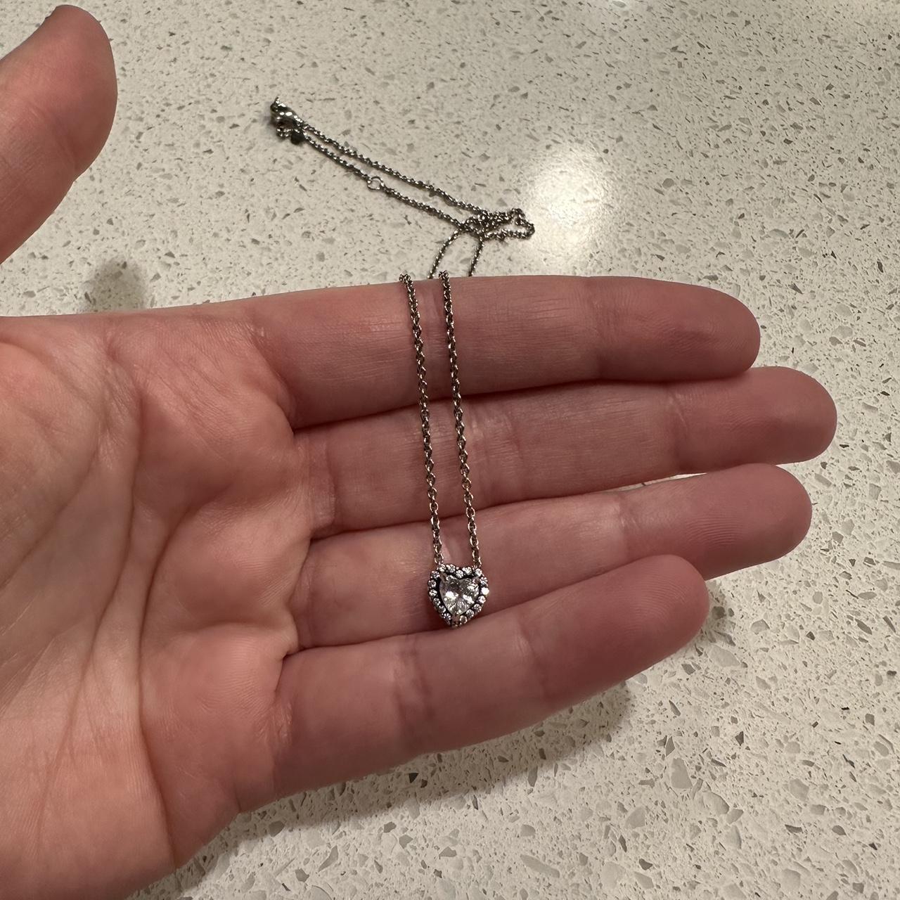 pandora heart necklace 18 inch pandora necklace... - Depop