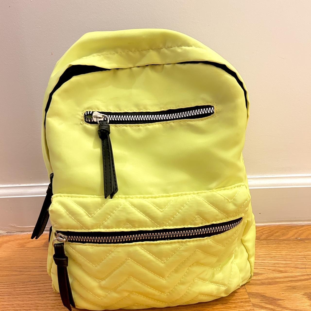 neon green primark back pack small - Depop
