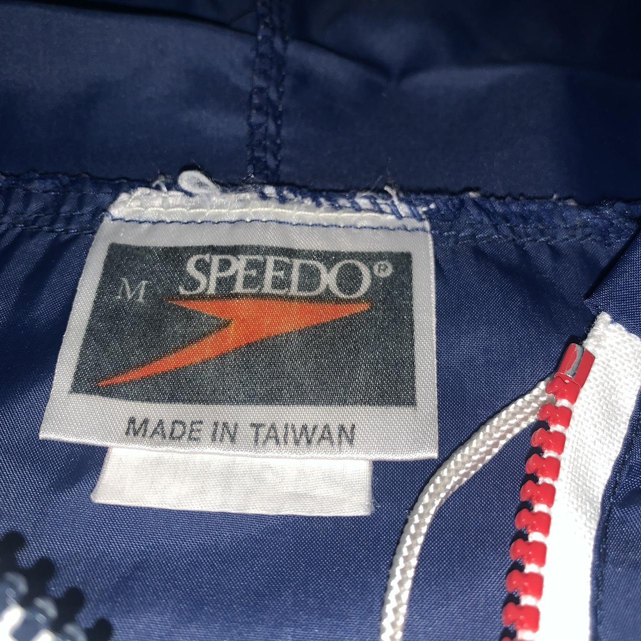 Speedo Rain Jacket Size Medium Navy Blue Red... - Depop