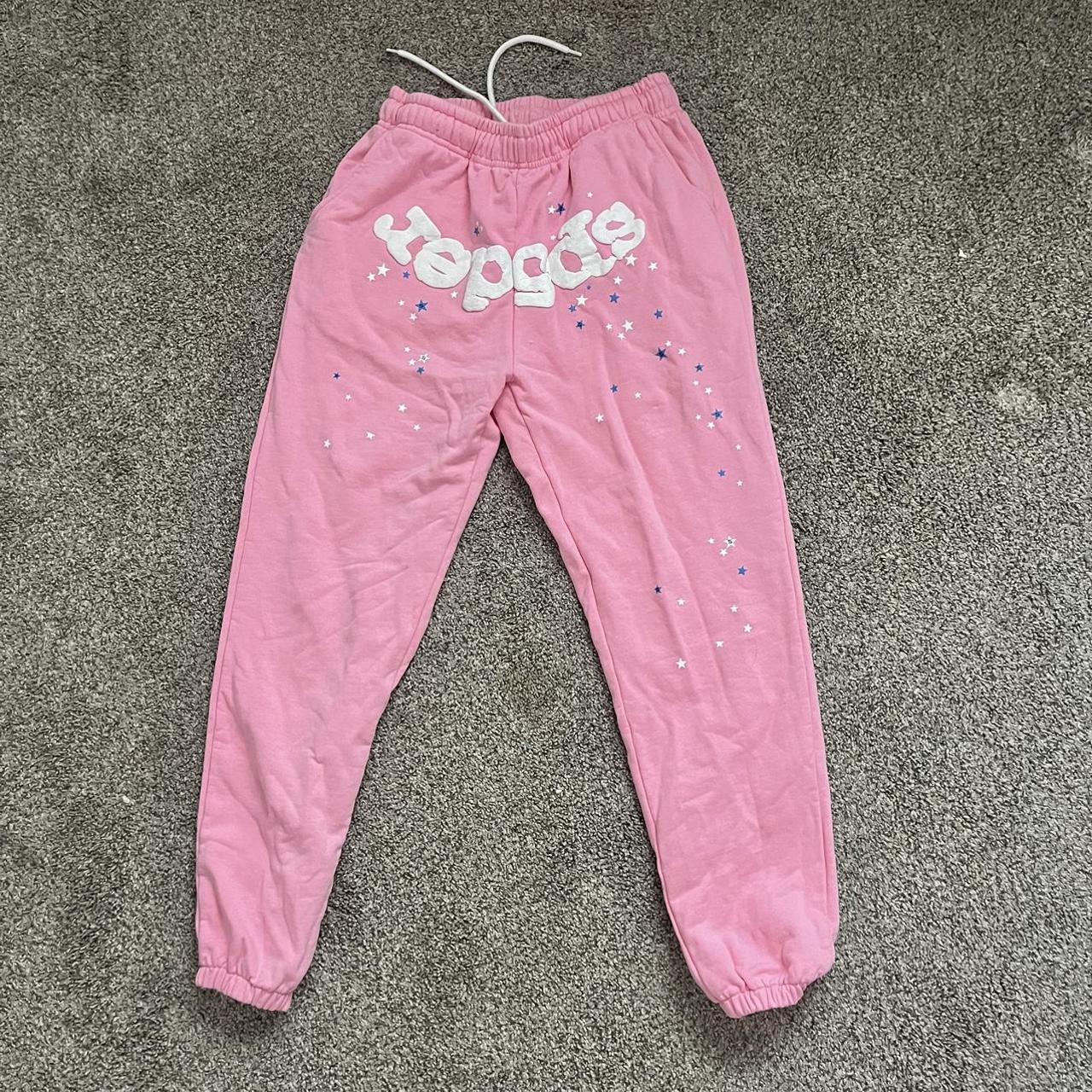 Sp5der OG Web Pink Sweatpants 'Pink' - worn 3 times... - Depop