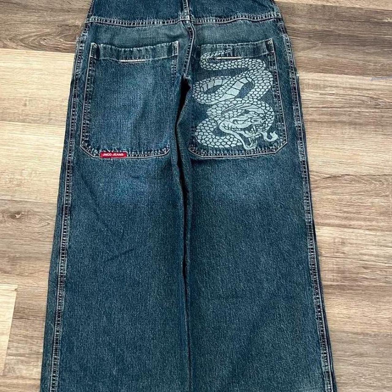 Rare Baggy snake jnco jeans (34w... | Depop