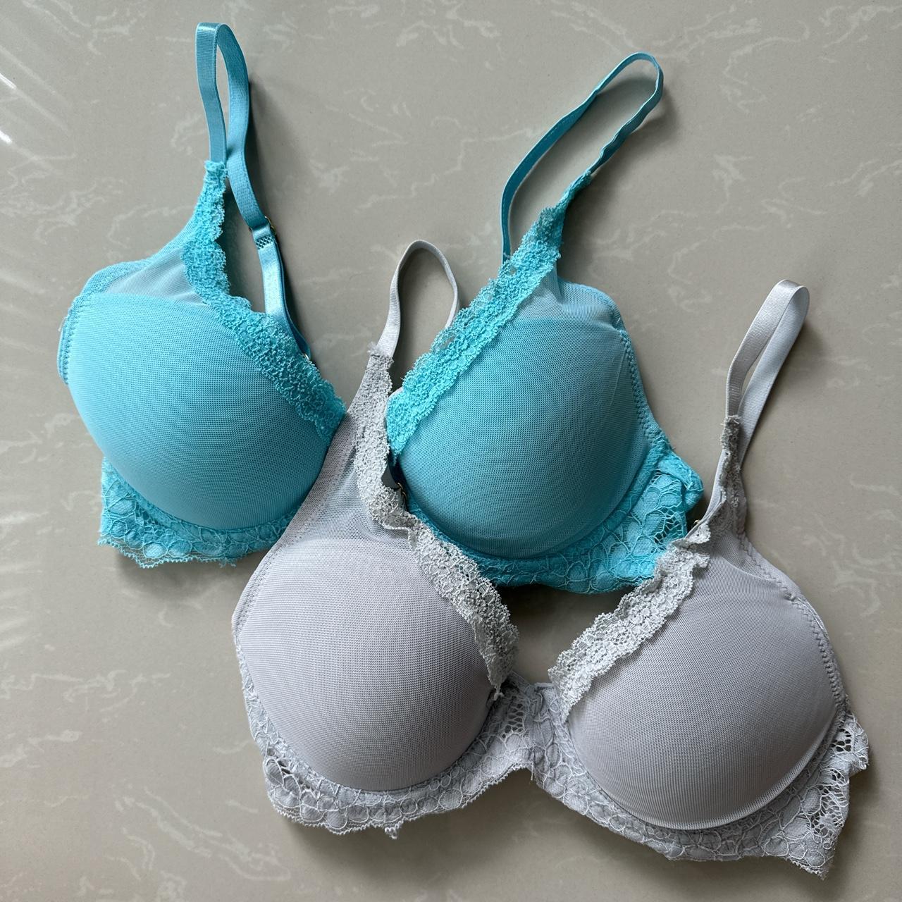♡set of two bras with light lining/lace detail ♡worn... - Depop