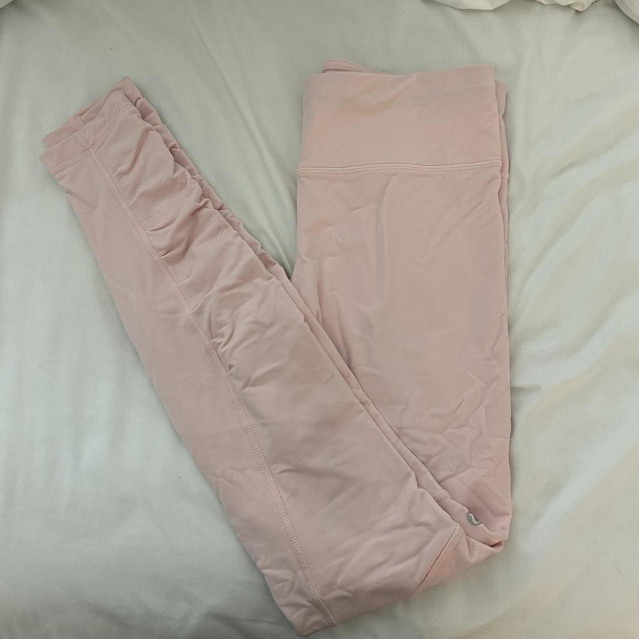 Lululemon Pink High Rise Legging Active Ruched... - Depop