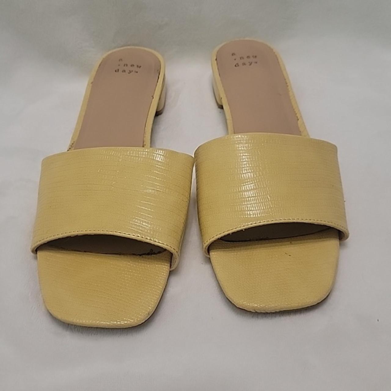 A New Day Yellow Slides Sandles Size 11 This is a... - Depop