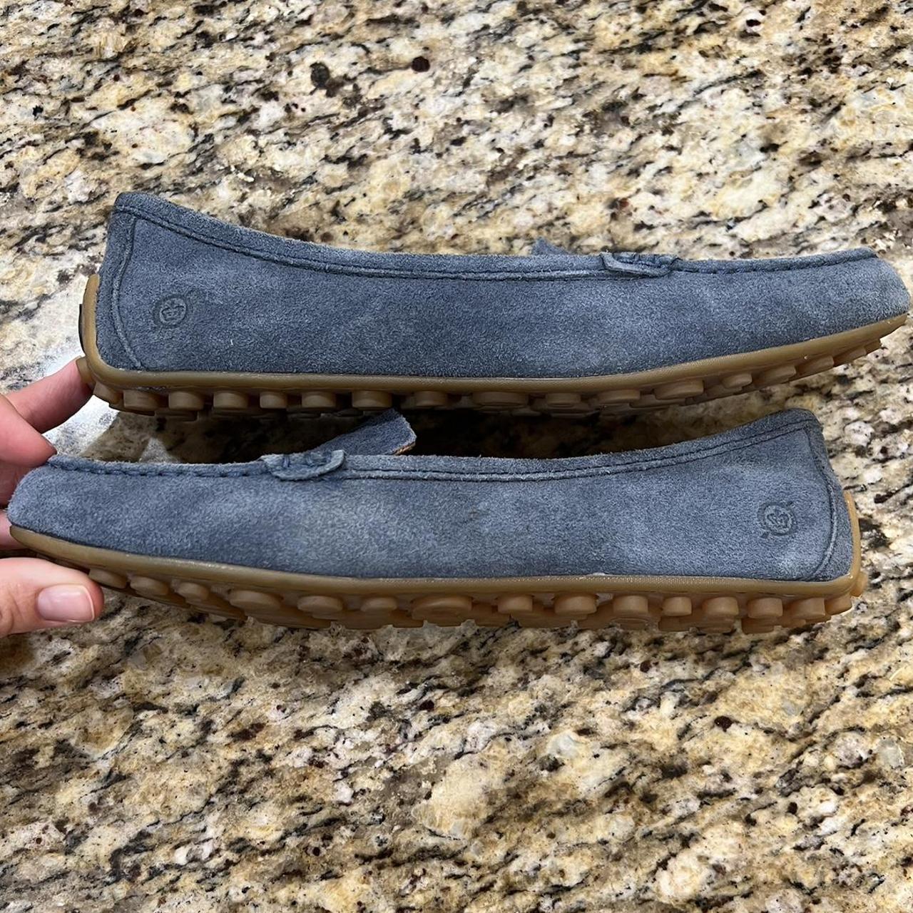 Born Womens Axona Driving Mocs for J.Jill in Blue... - Depop