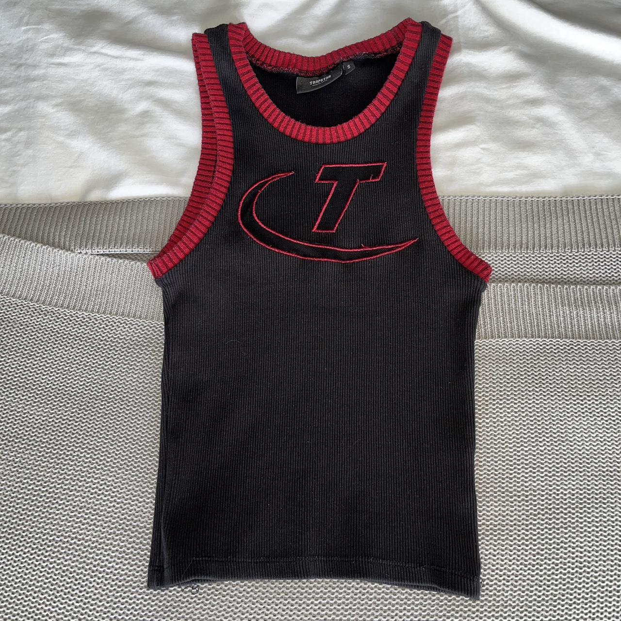 Black and red trapstar top size 8 Womens crop... - Depop