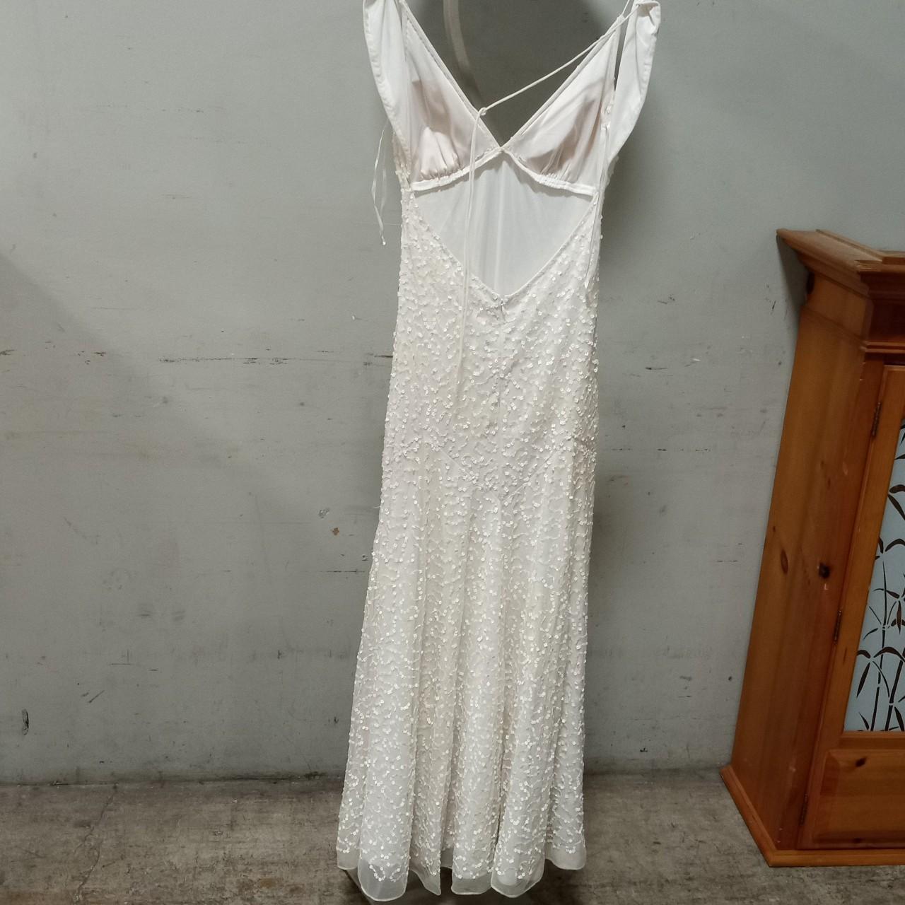 Vintage Cache white beaded dress! .Sz Medium - Depop