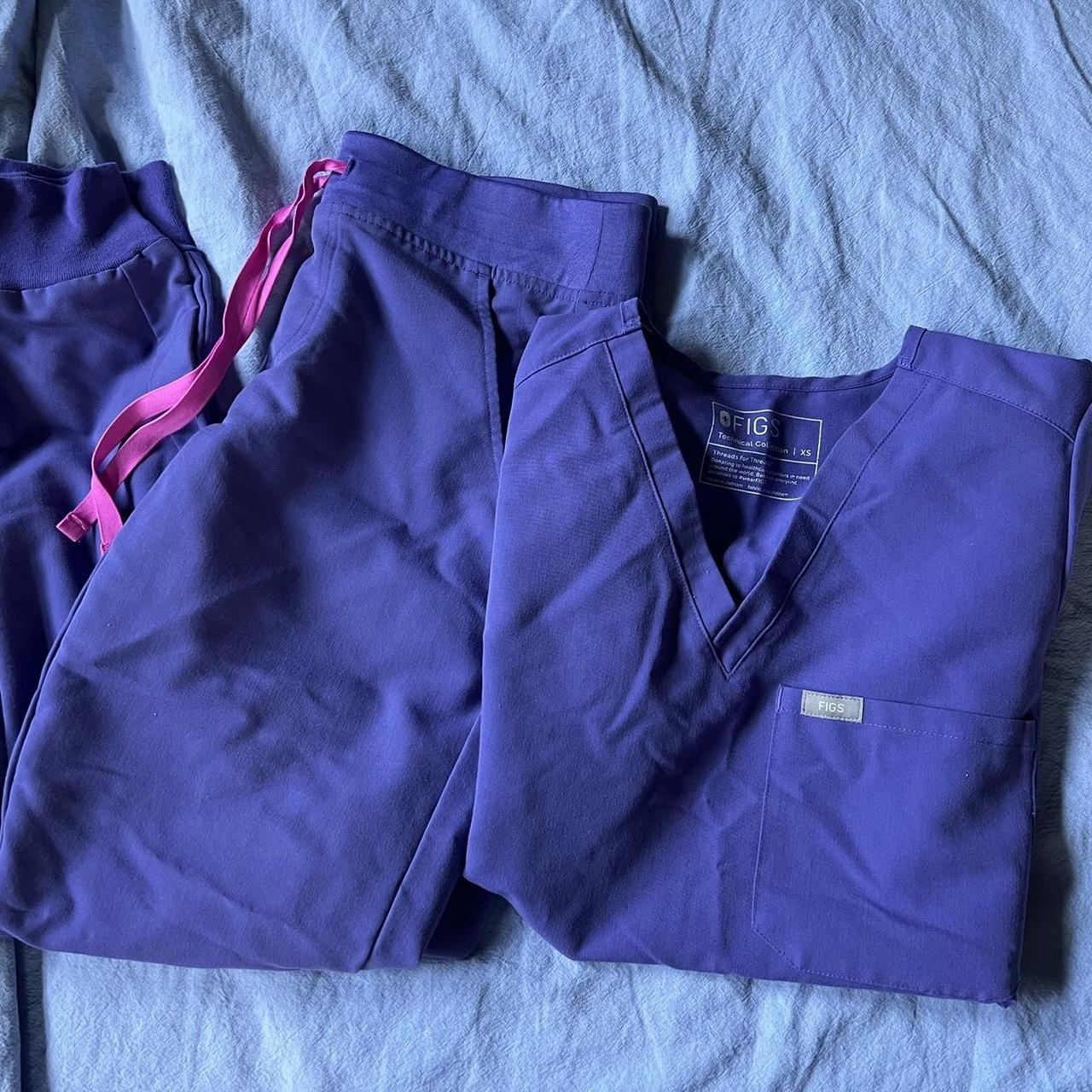 figs scrub set in color amethyst with pink ties!... - Depop