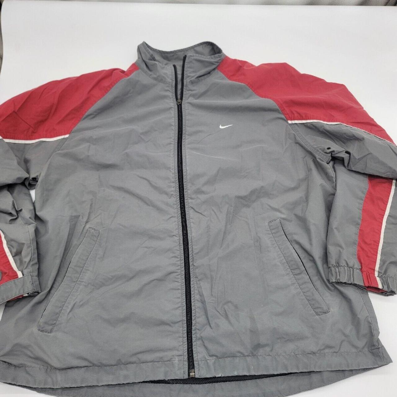 Nike Men's Red and Grey Jacket | Depop