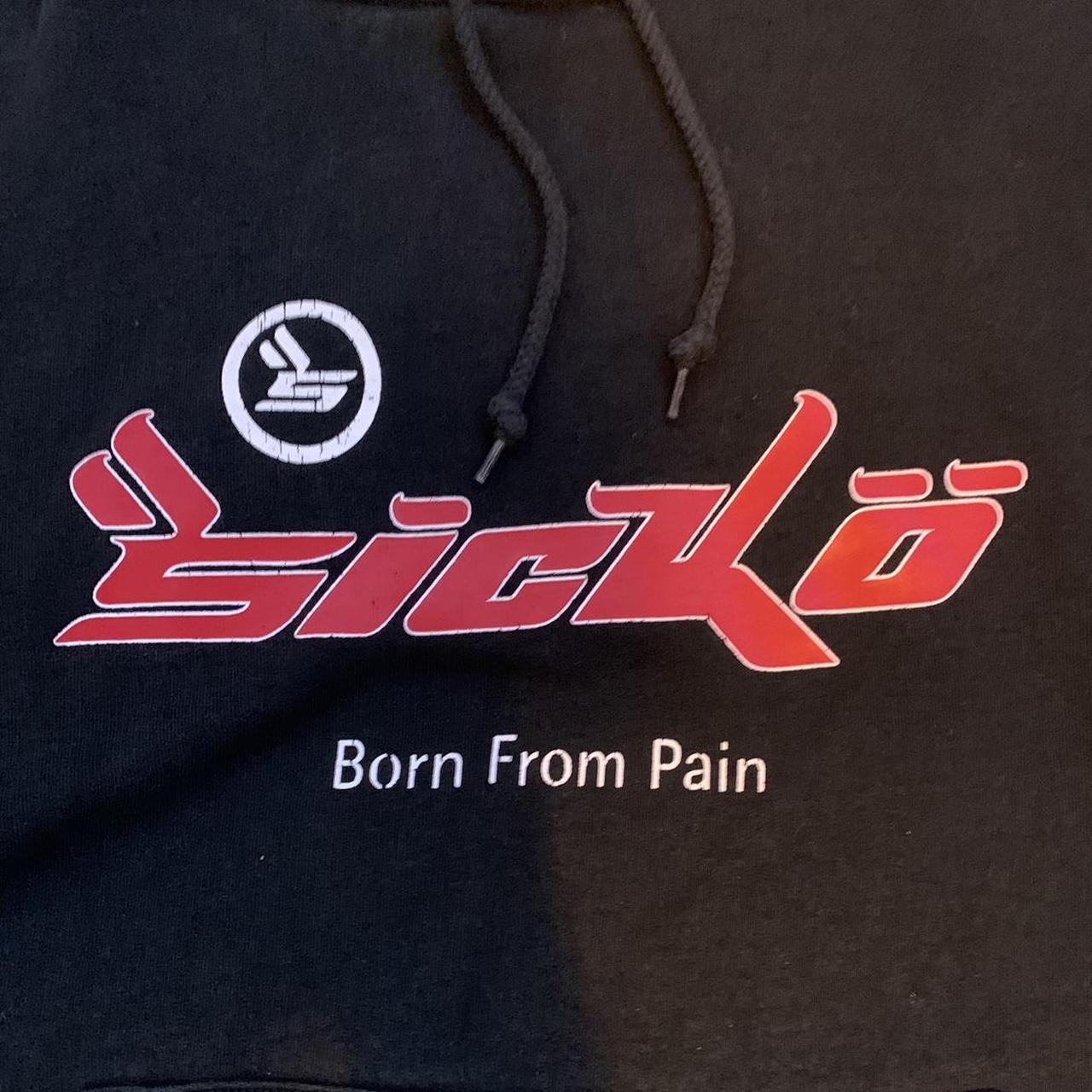 Sicko Pain Hoodie Black 8/10 condition ( No stains... - Depop