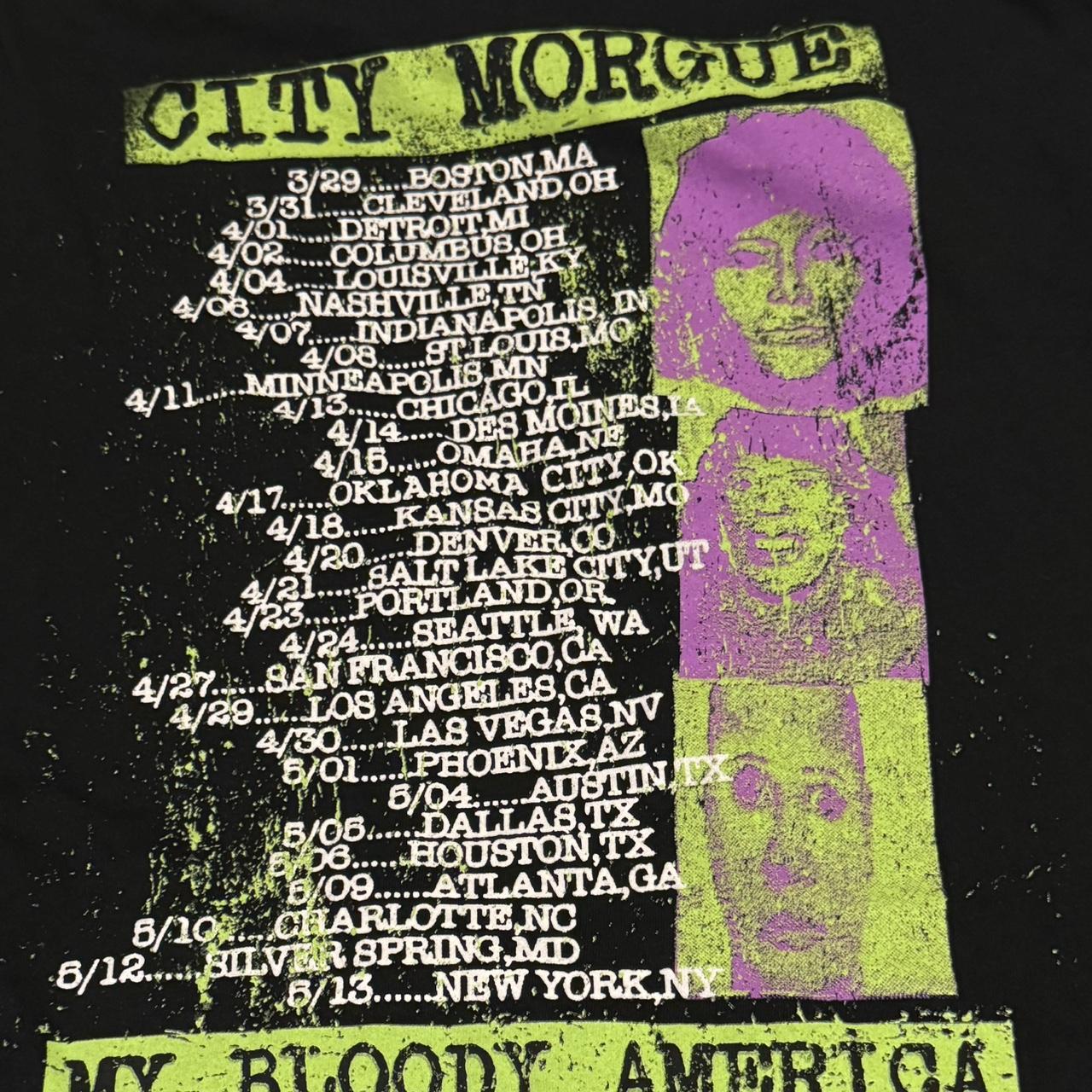 City morgue my bloody America tour tee size large... - Depop