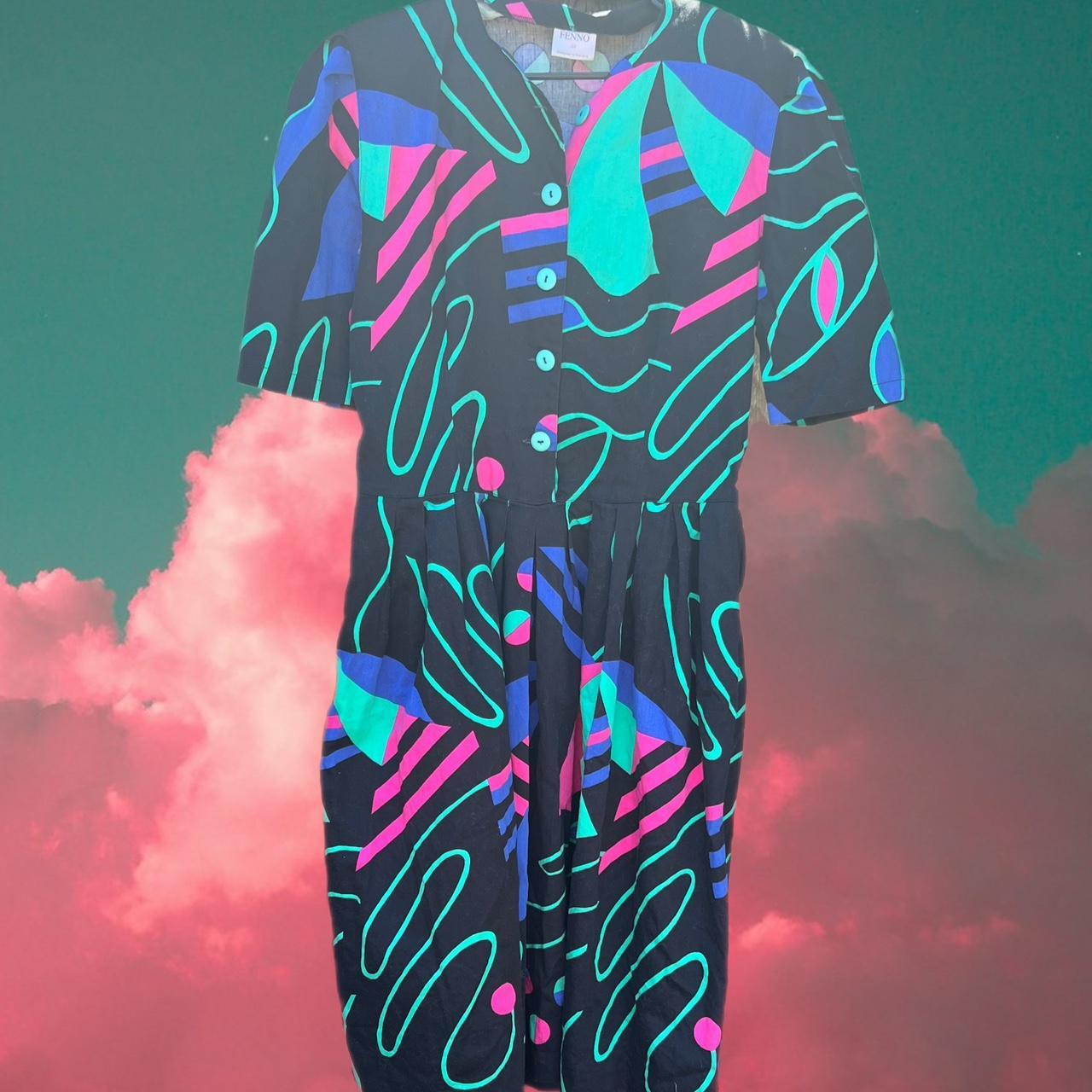 VINTAGE 80s FENNO DRESS authentic 1980s vintage... - Depop