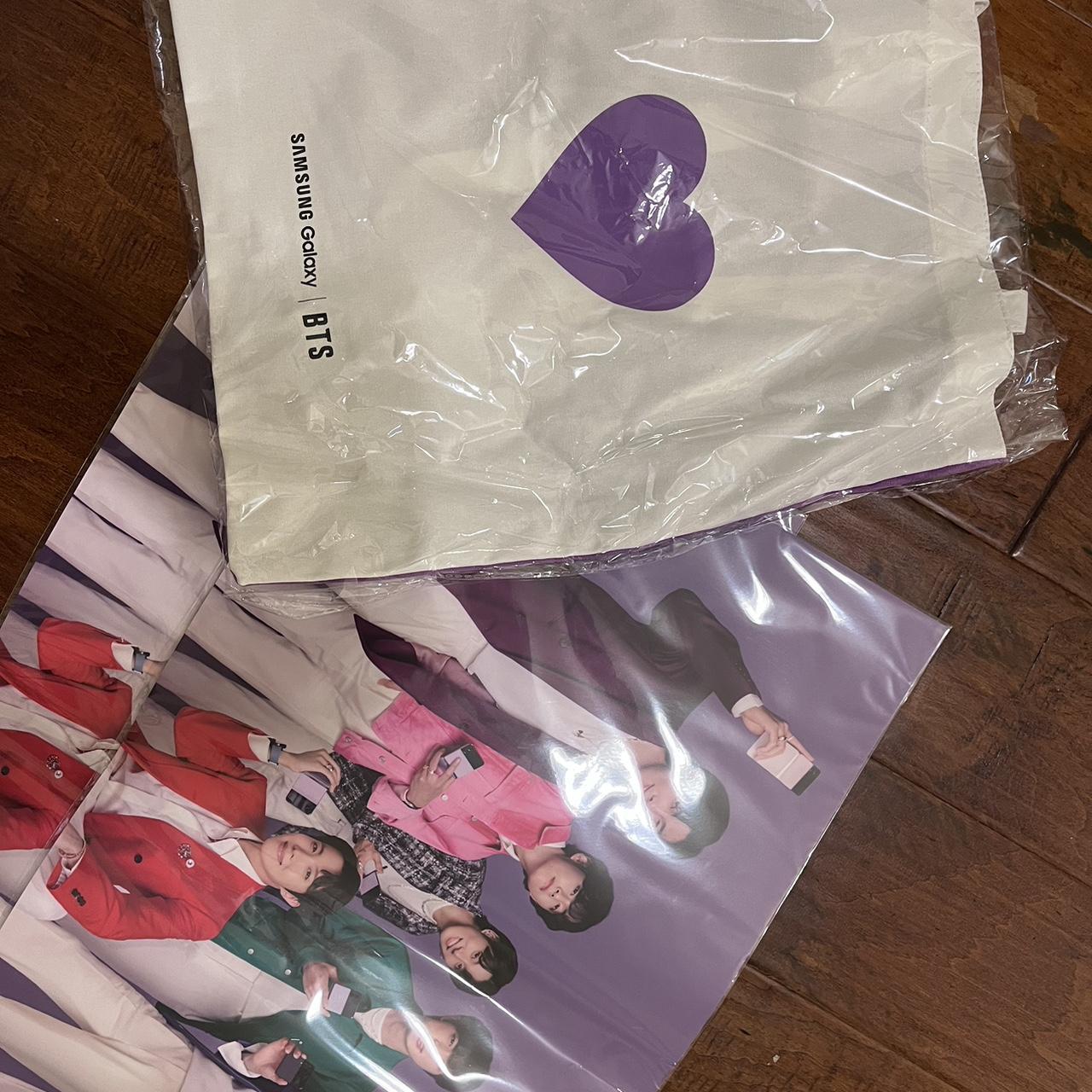 samsung galaxy x BTS poster (unopened) and tote bag... - Depop