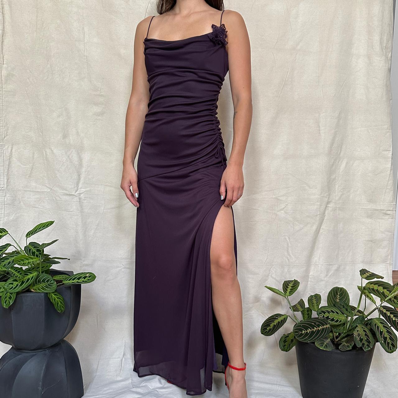 Plum perfection! This showstopping gown is simple... - Depop