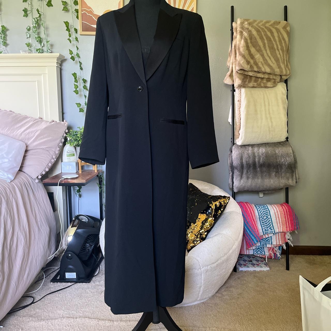 vintage valerie petites long overcoat, size 8... - Depop