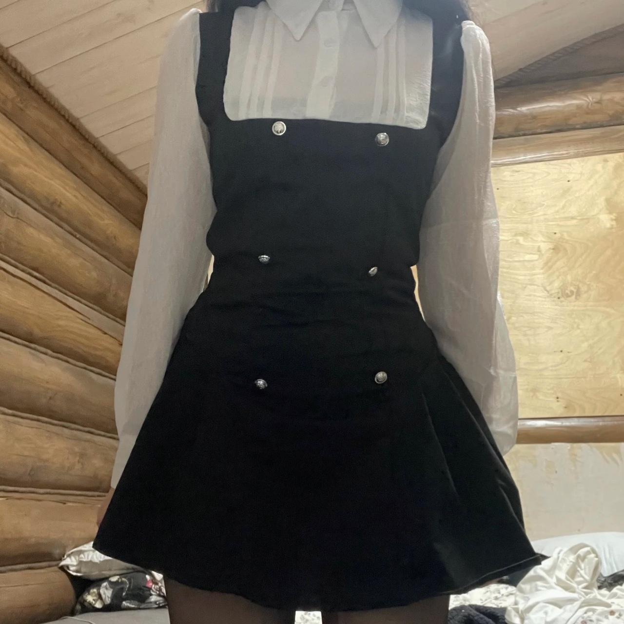 One piece attached blouse and mini preppy dress Size... - Depop