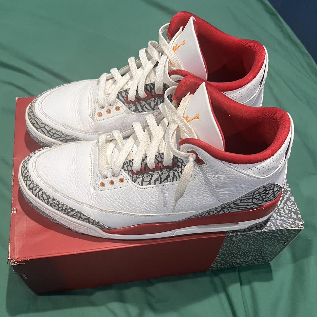 Jordan 3 Cardinals Size 12. Worn a few times but... - Depop