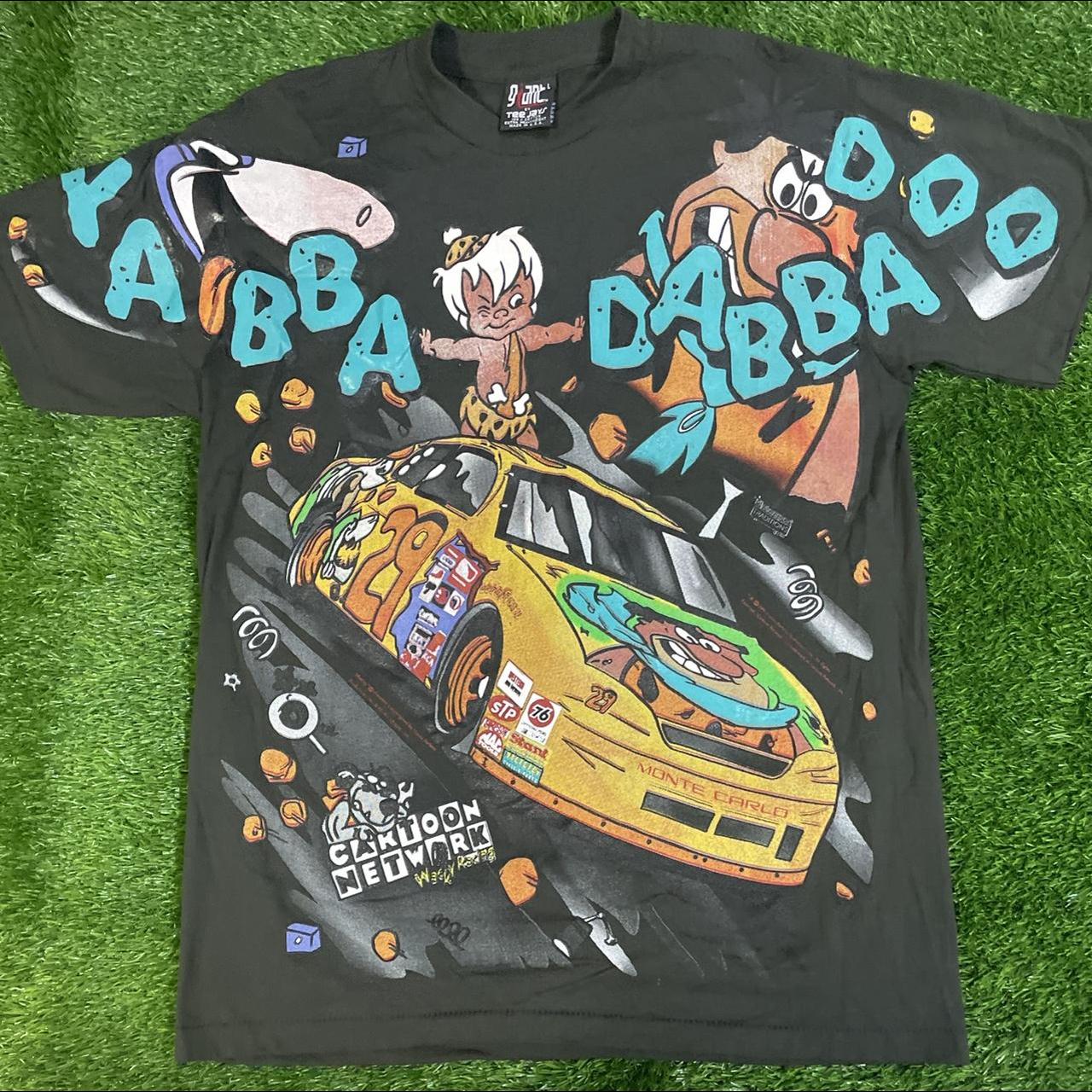 cartoon network wacky racing flint stones shirt... - Depop