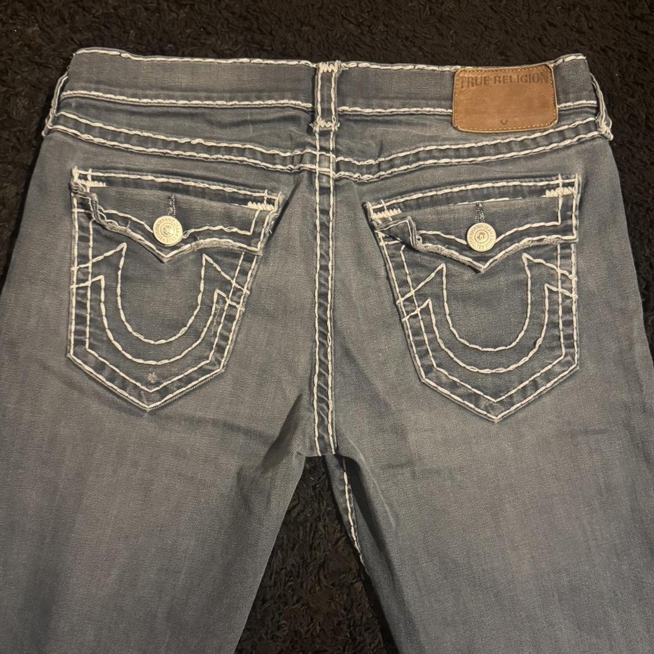 Dark Grey, White Stitch Truey Jeans Ricky Relaxed... | Depop