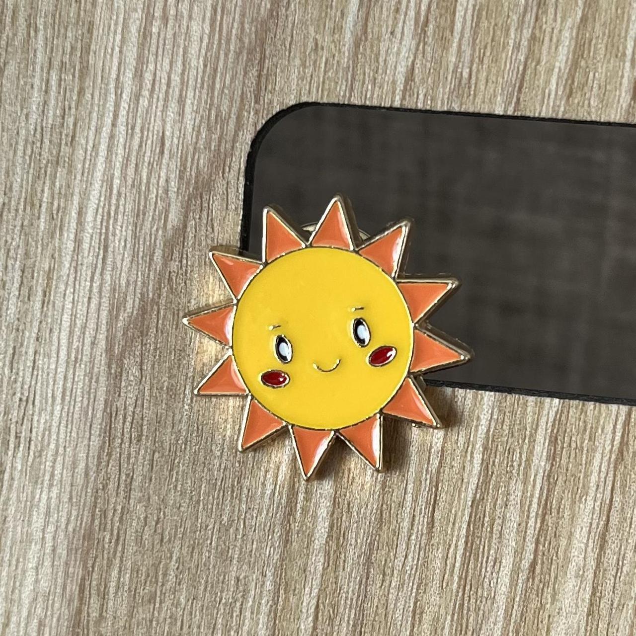 Blushing sunlight enamel pin 🌞 FREE SHIPPING- UK... - Depop