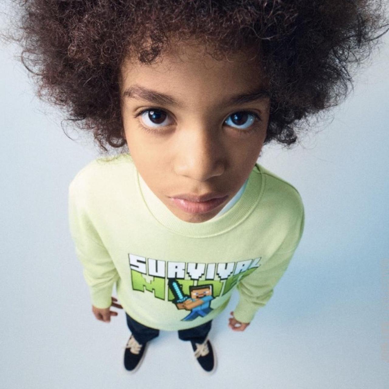 NWT ZARA x Minercraft Sweater Size 8 SFPF #zarakids... - Depop