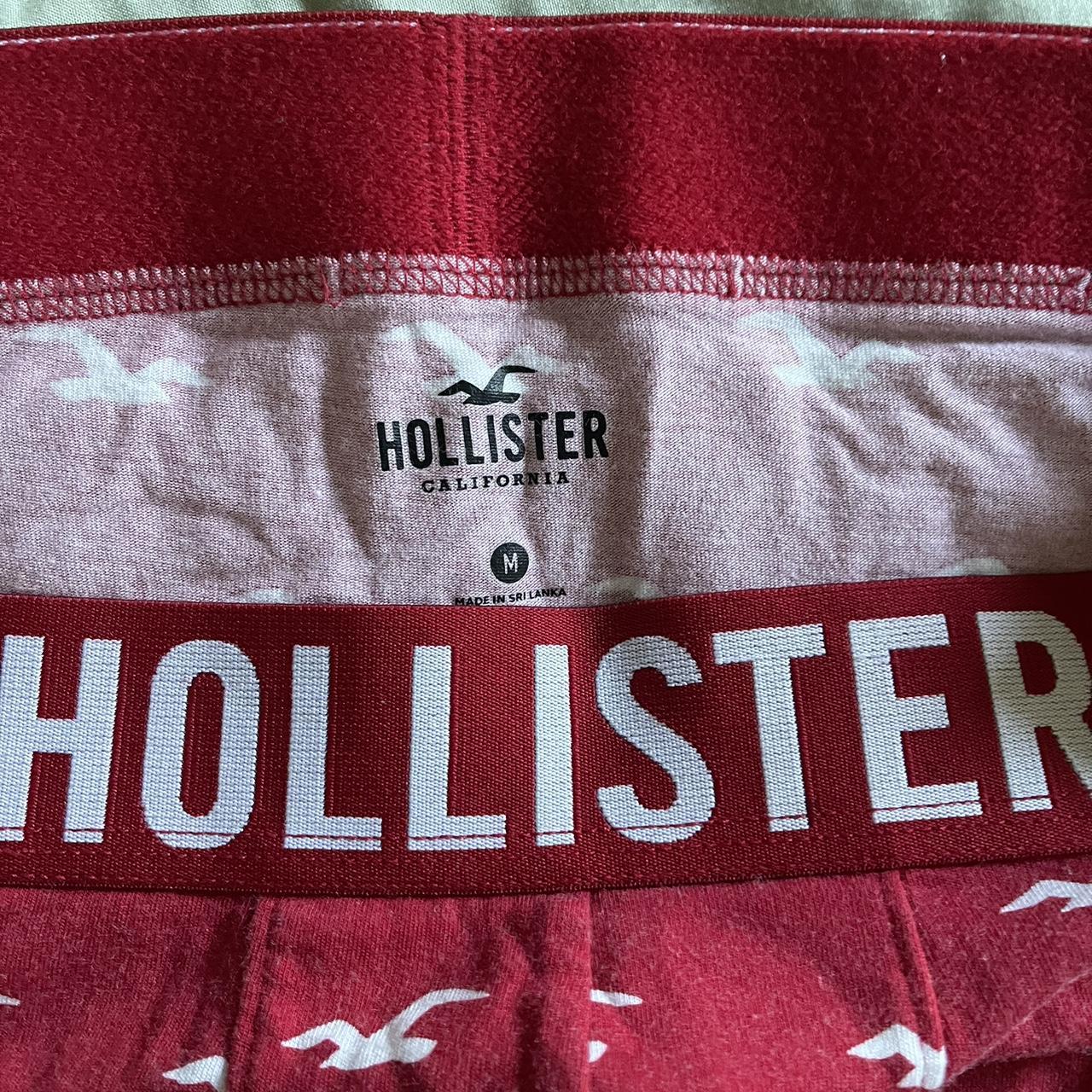 Hollister red and white boxers Size medium - Depop