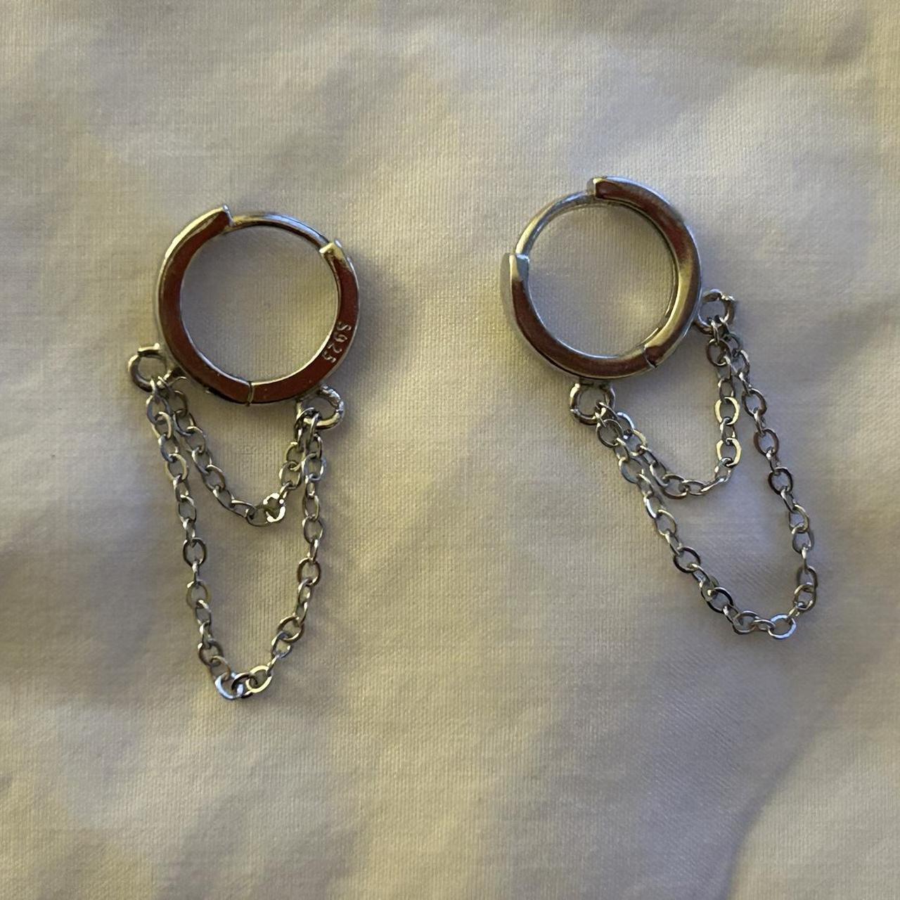 Sterling silver chain earrings 2 inches long... - Depop Sterling silver chain earrings 2 inches long... - Depop