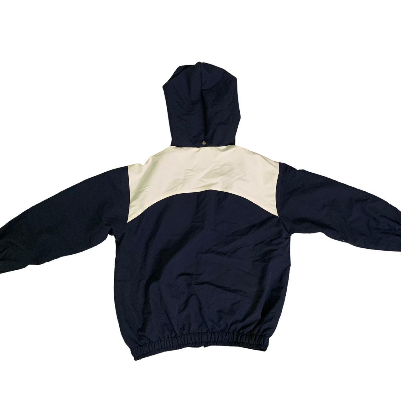 navy blue and white converse windbreaker zip up... - Depop