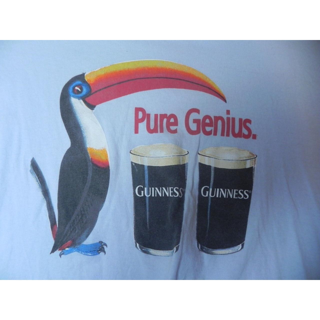 VTG Guinness Shirt Adult Medium Pure Genius Toucan... - Depop