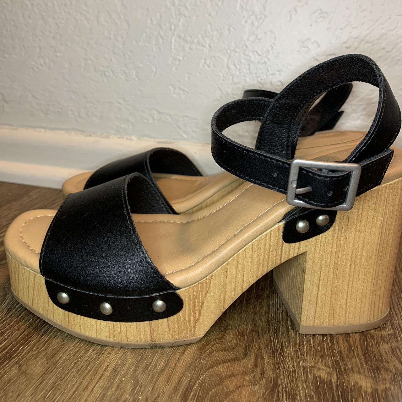 Black chunky block heels size 5 1/2 women’s Like... - Depop
