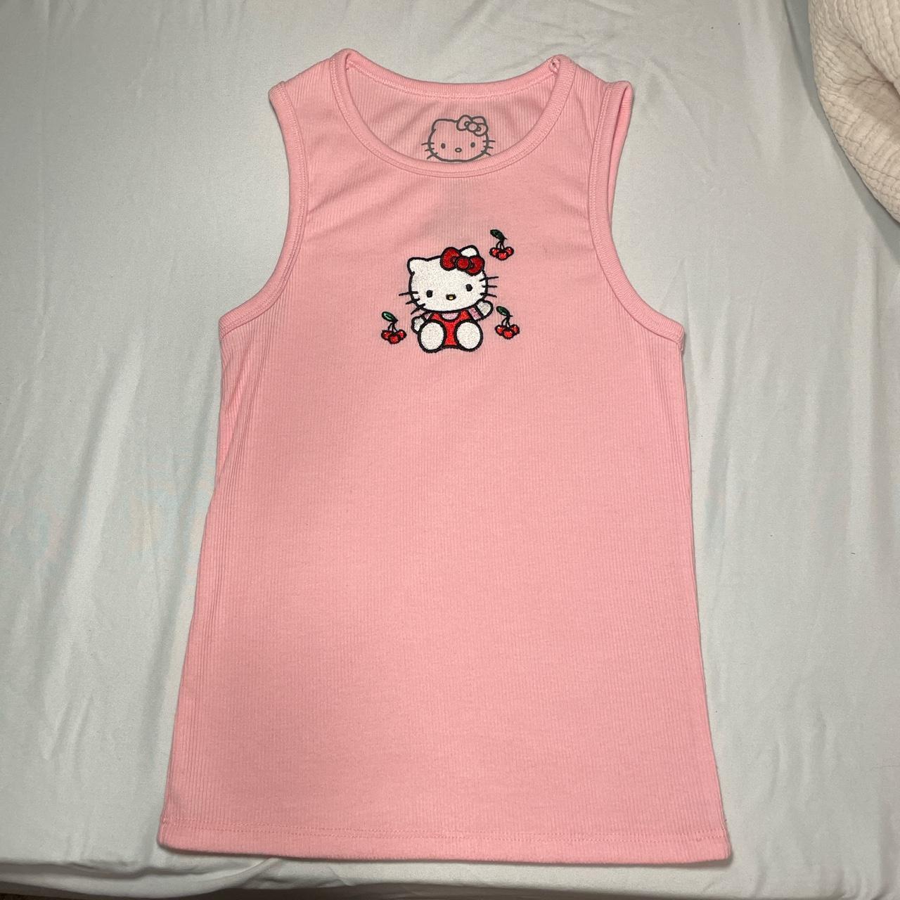 Pink Hello Kitty cherry tank top, size XS, never... - Depop