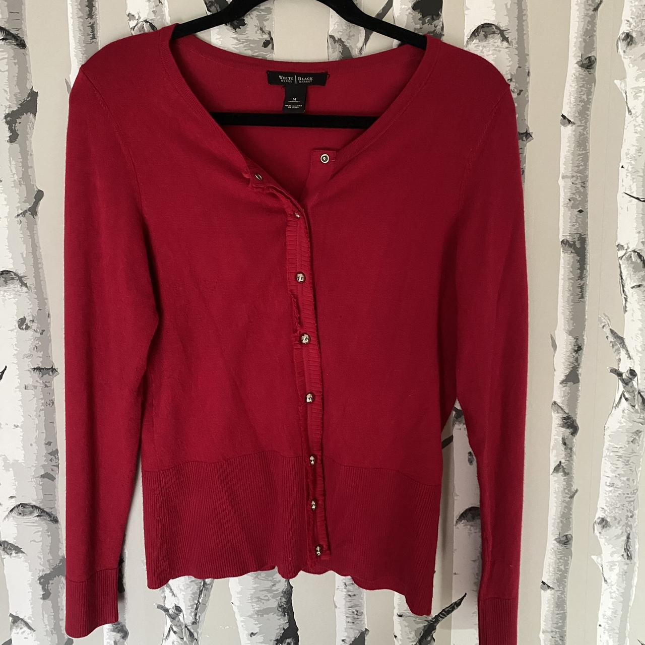 red button up cardigan - Depop
