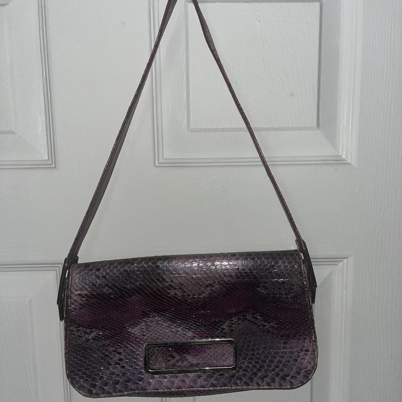 *Purple Python Flap shoulder... - Depop