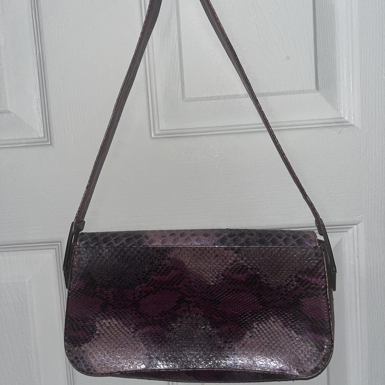 *Purple Python Flap shoulder... - Depop