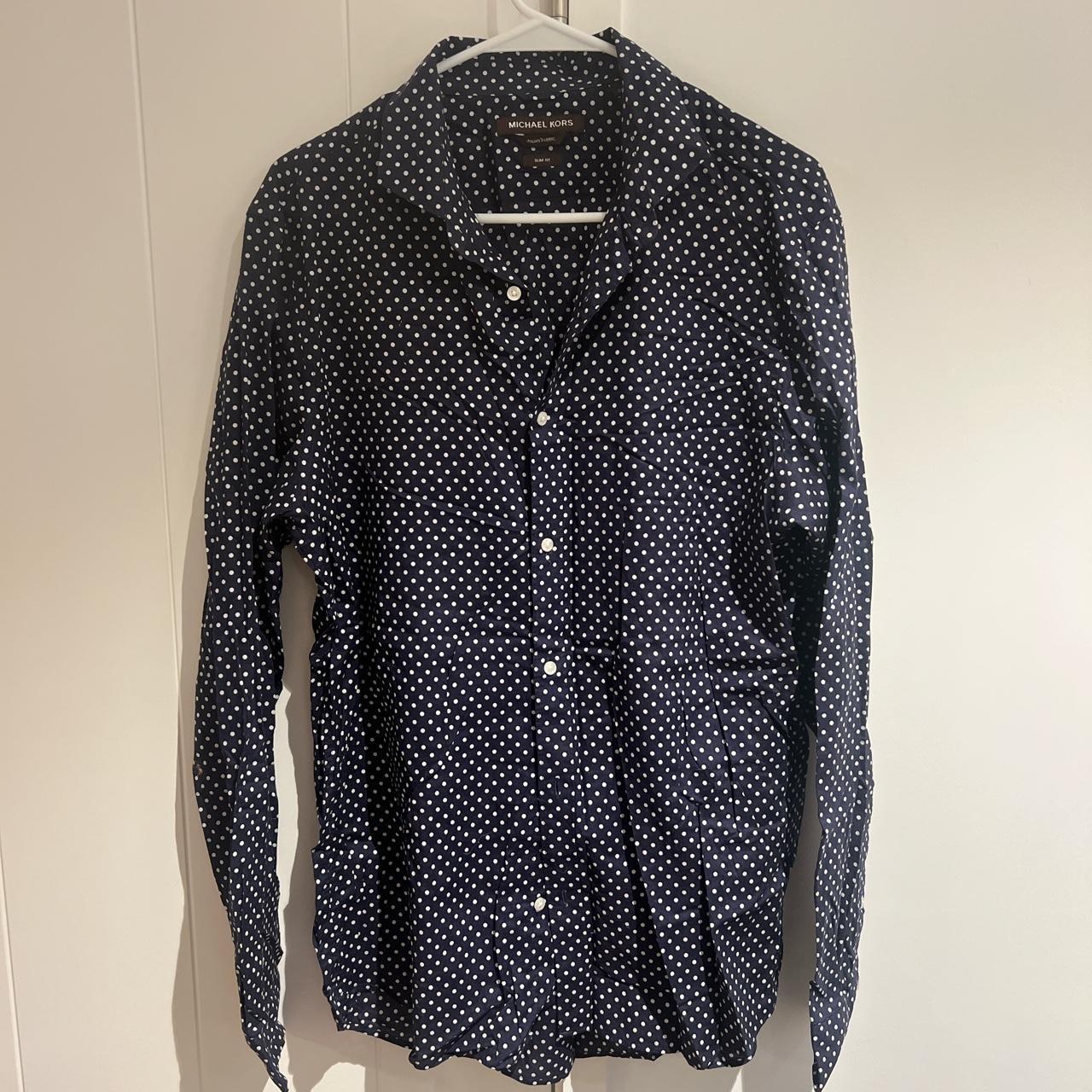 Micheal kids polka dot button down good condition - Depop