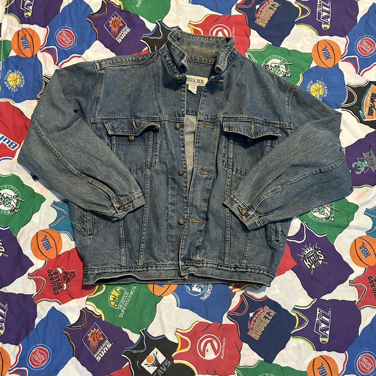 LARGE Bugle Boy Denim Jacket Measurements... - Depop