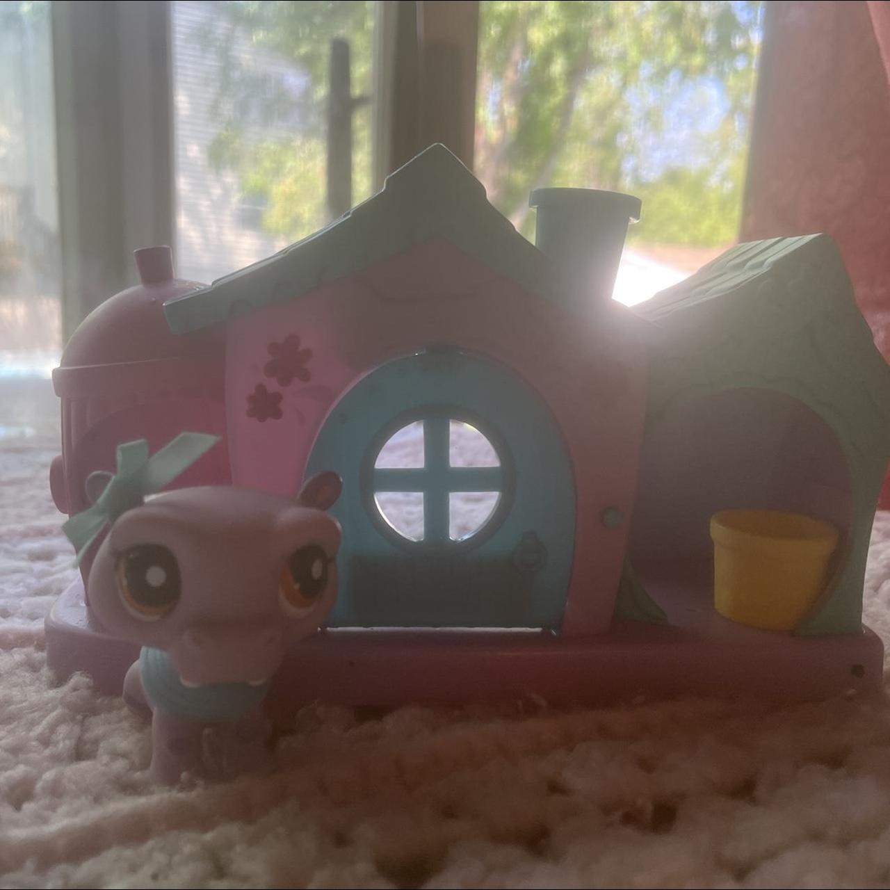 lps purple hippo with house playset and accessories... - Depop