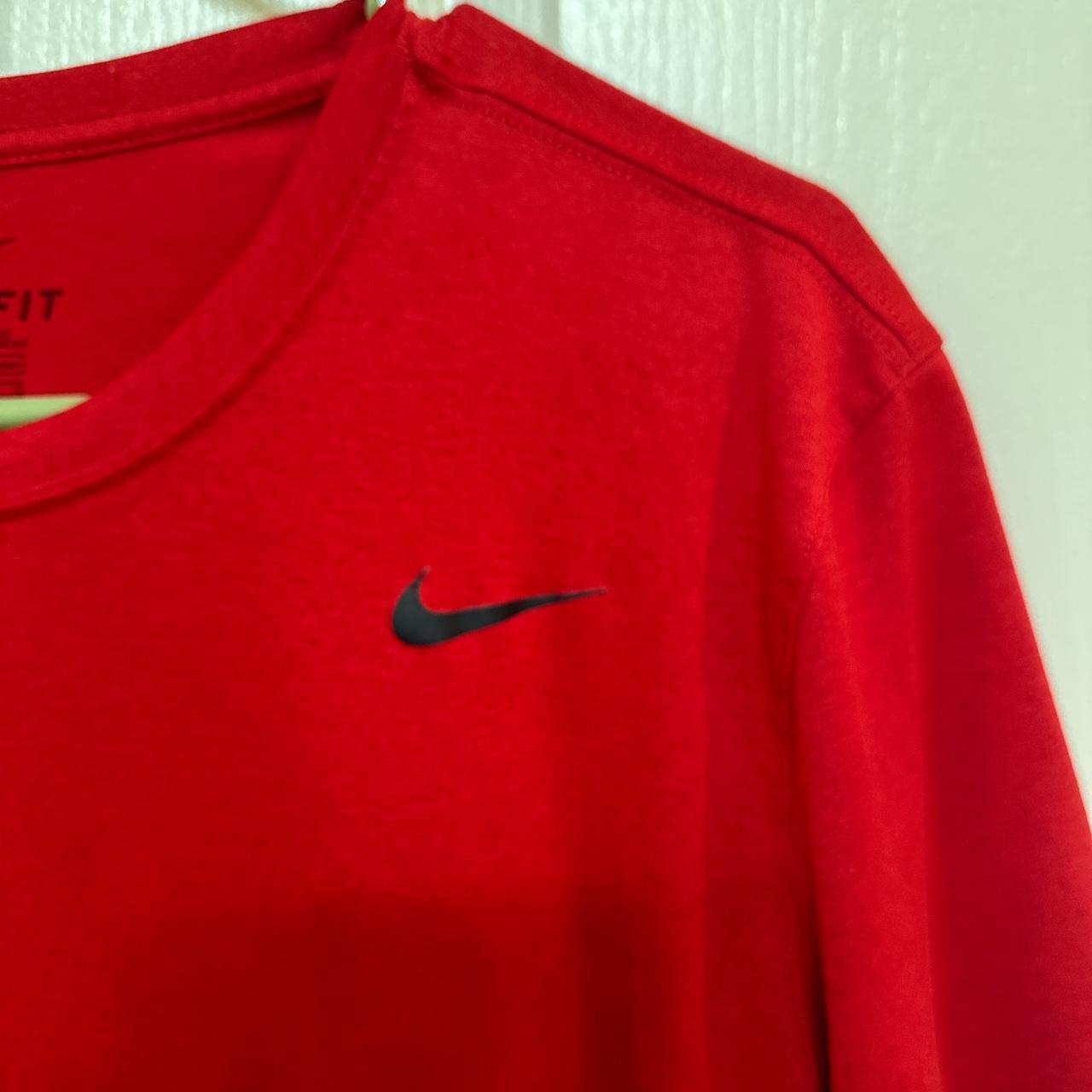 Nike Dry-Fit Red Shirt Size Large - Depop