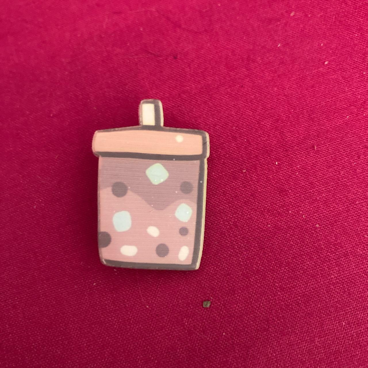 Cute little boba pin badge, great to go on jackets,... - Depop