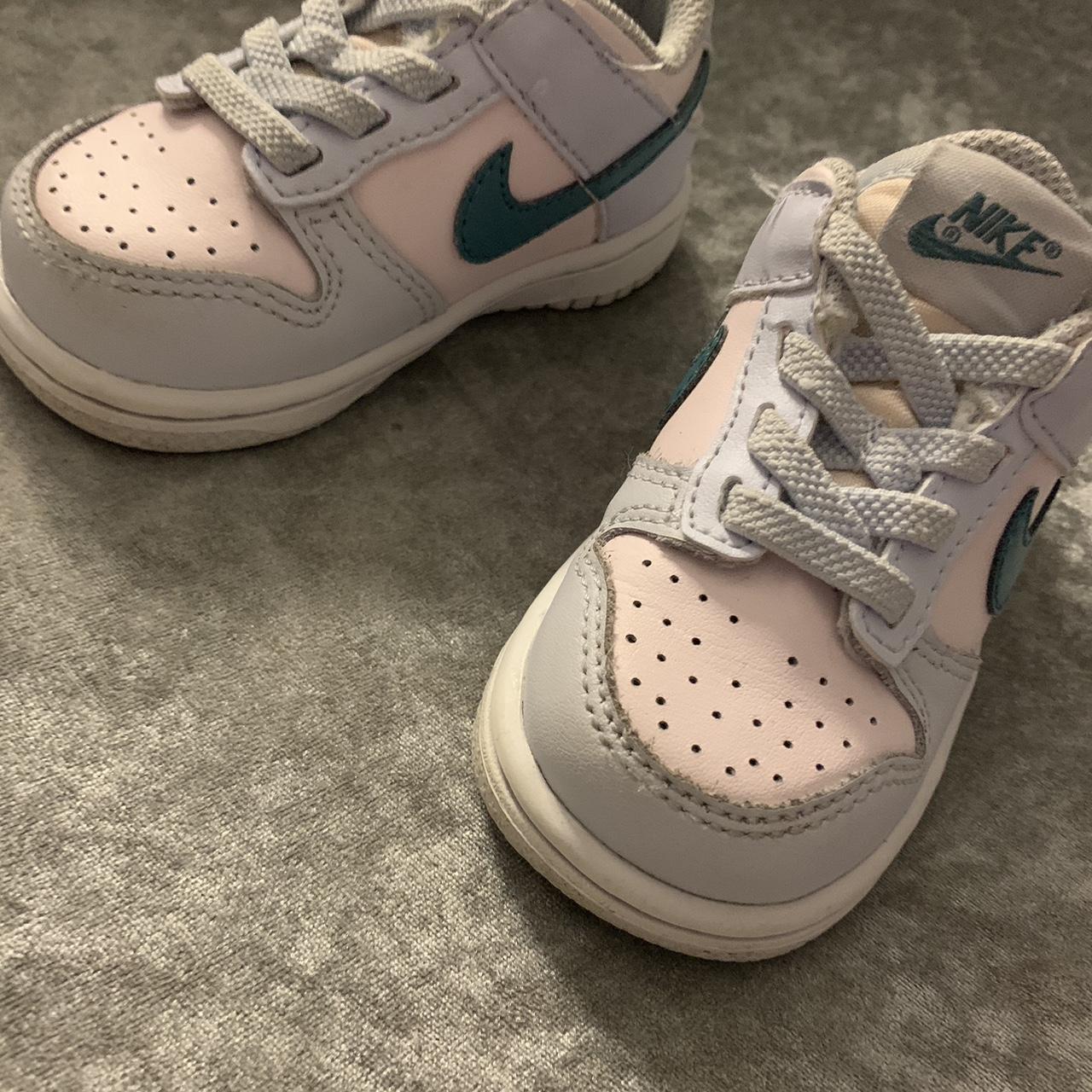 Baby Nike dunks Size 4.5 Worn before my boy could... - Depop