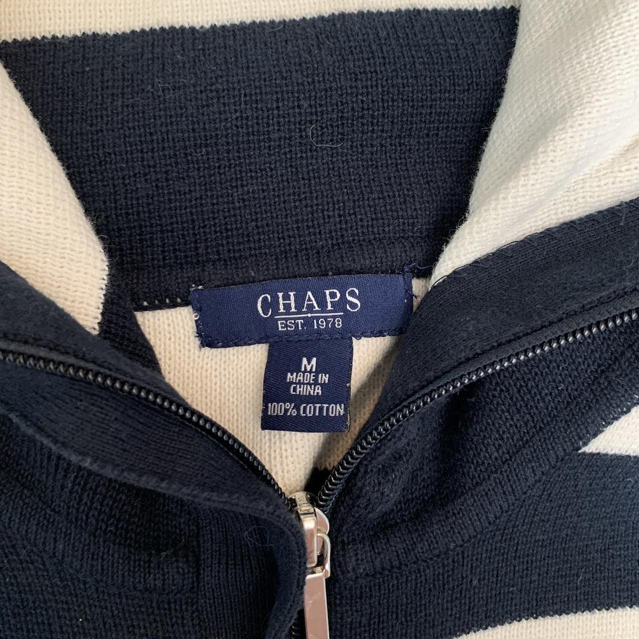 Chaps Women's White and Navy Jacket | Depop