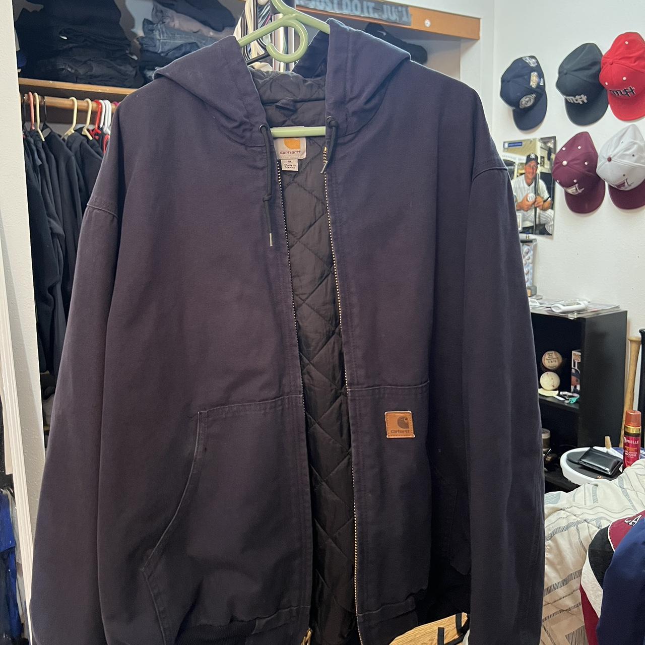 Oversize Blue Carhartt Coat Size XL - Depop